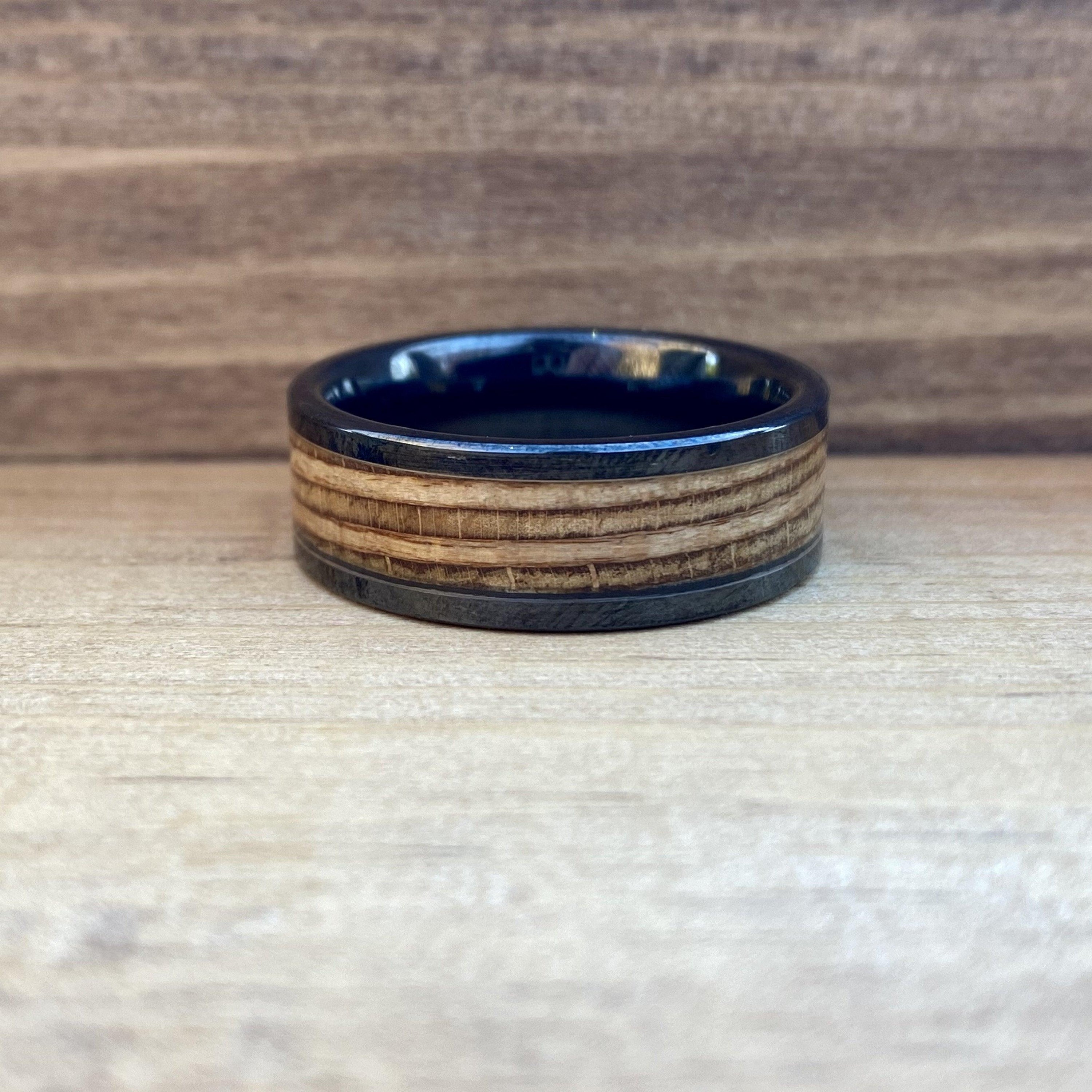 "The Warsaw" 100% USA Made Black Ceramic Ring With Wood From AK-47 Rif ...